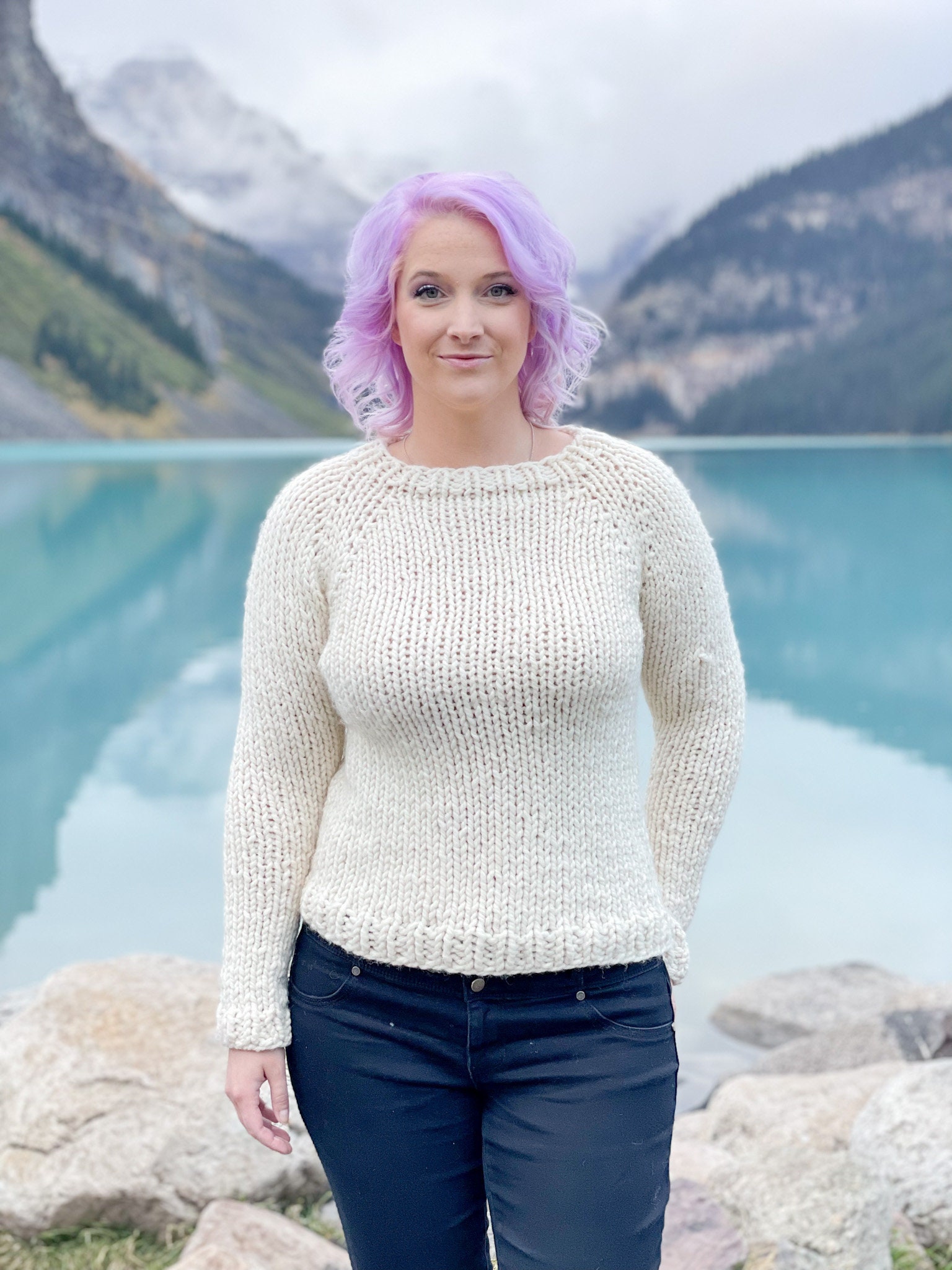 KNITTING PATTERN* Stockinette Beginner Raglan, Beginner Knit Sweater ...