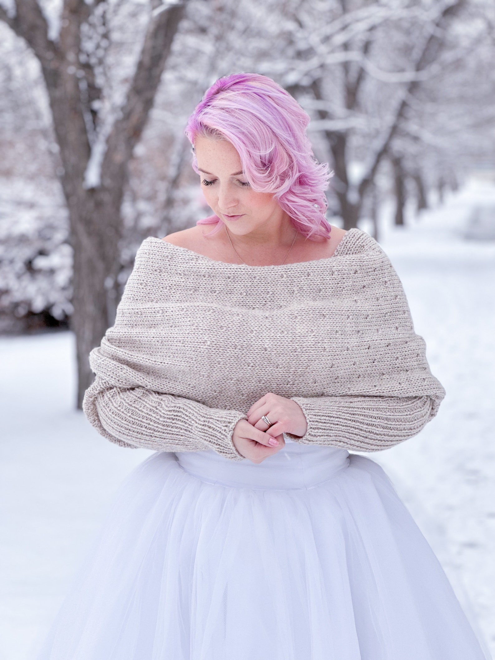 KNITTING PATTERN Snowfall Sweater Scarf, Scarf With Sleeves, Sneed ...