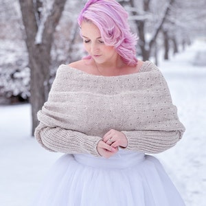 KNITTING PATTERN ** Snowfall Sweater Scarf, Scarf With Sleeves, Sneed ...