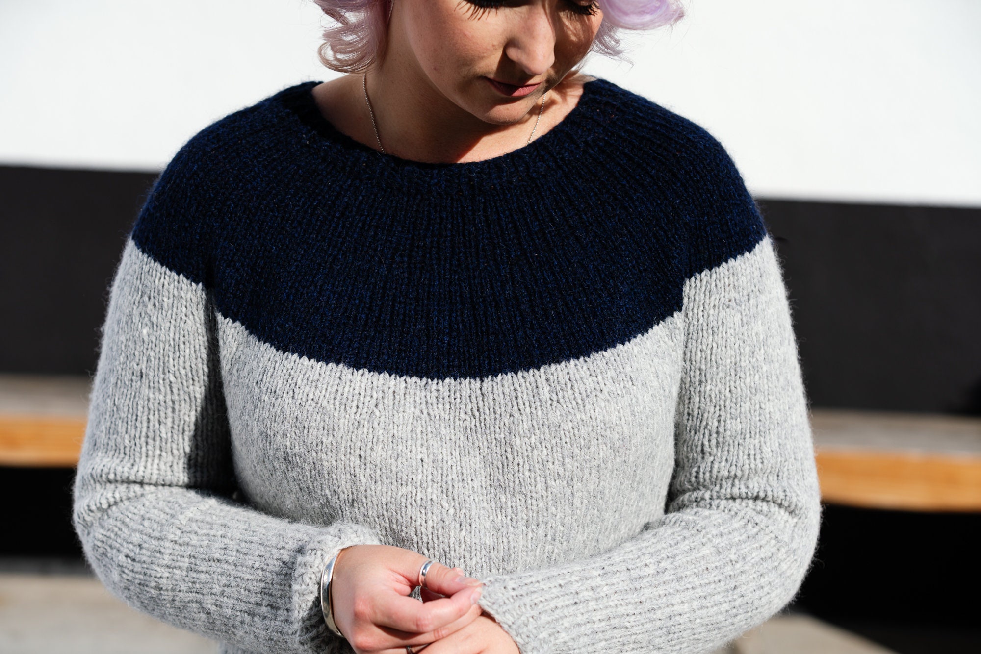 KNITTING PATTERN ** Basic Colorblock Yoke Sweater Pattern, Beginner ...