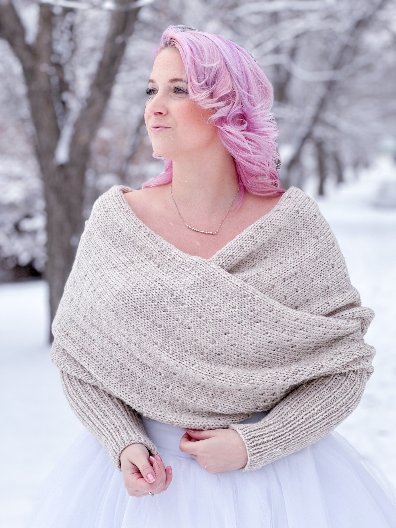 KNITTING PATTERN Snowfall Sweater Scarf, Scarf With Sleeves, Sneed ...