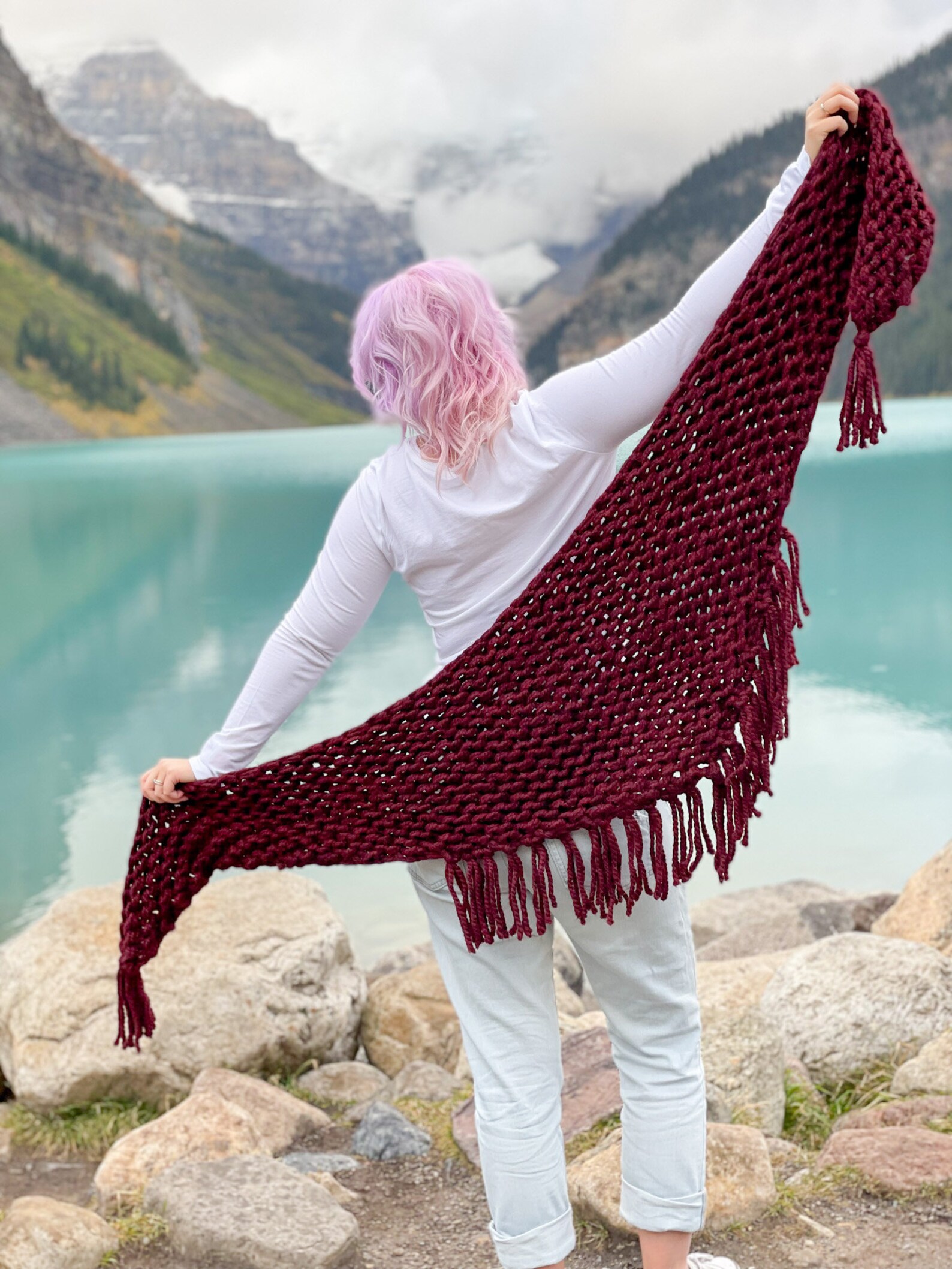 KNITTING PATTERN the Behemoth Triangle Scarf Super Bulky | Etsy