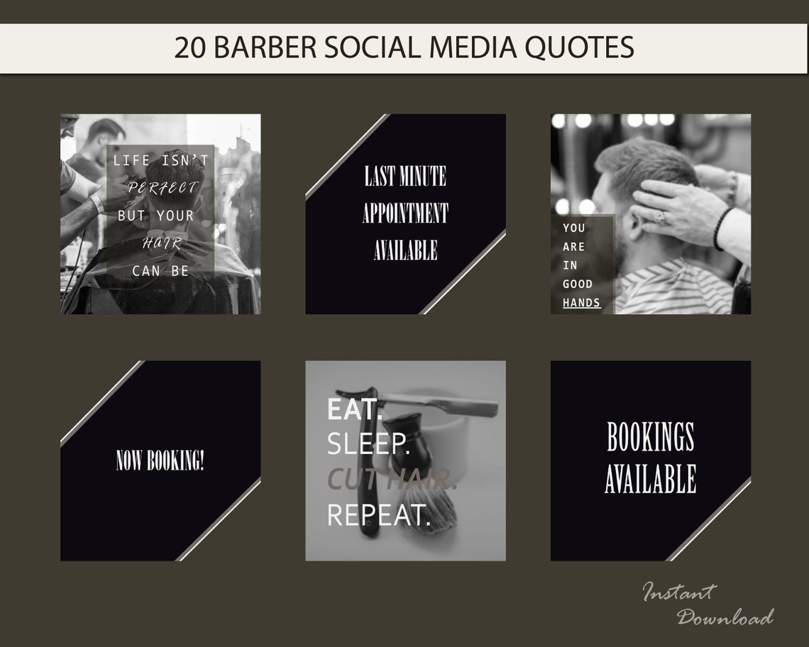 20 Ready to Use Barber Instagram Posts. Barber Shop Instagram Quotes ...