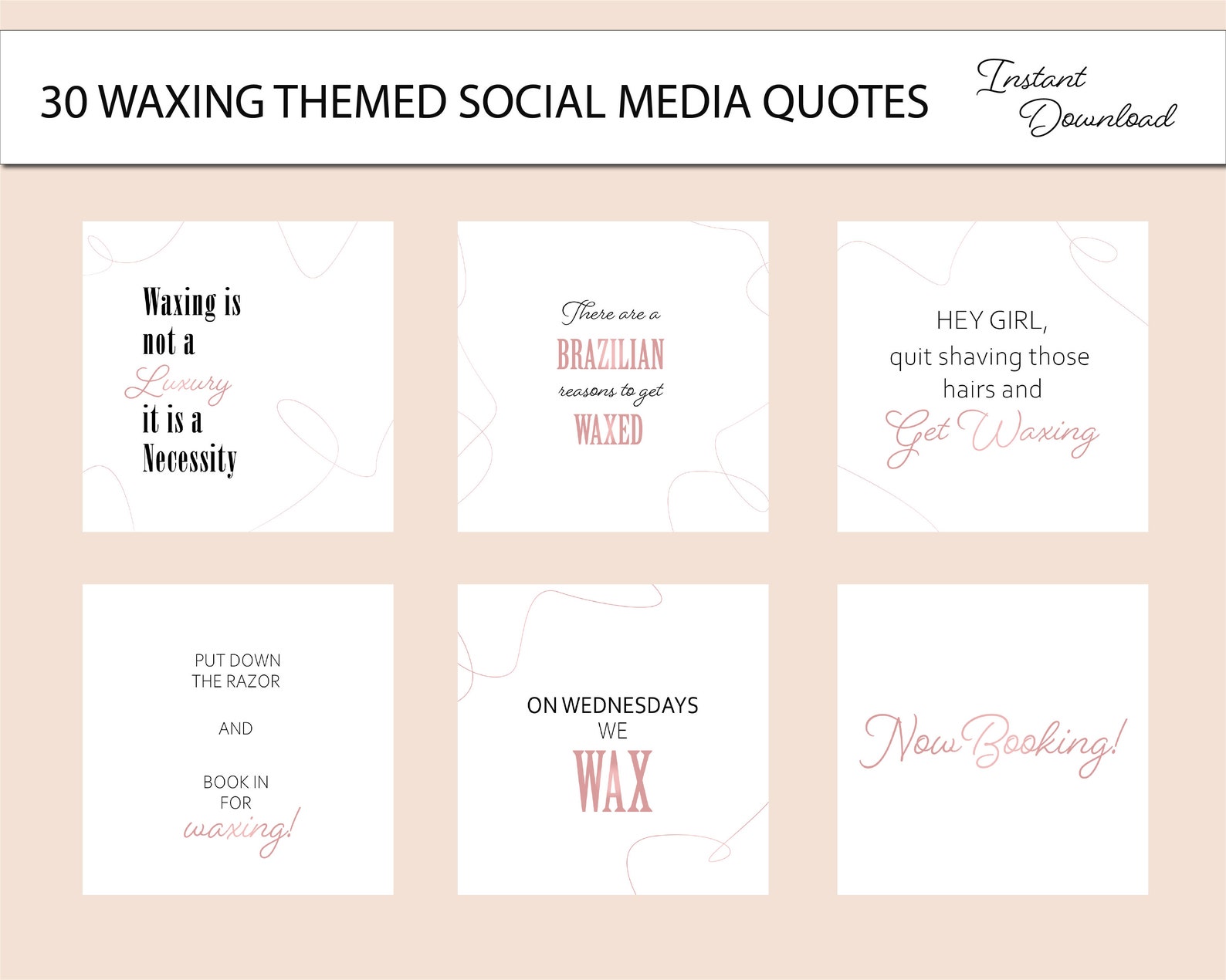 30 Waxing Ready to Use Instagram Quotes. Beauty Salon Waxing - Etsy