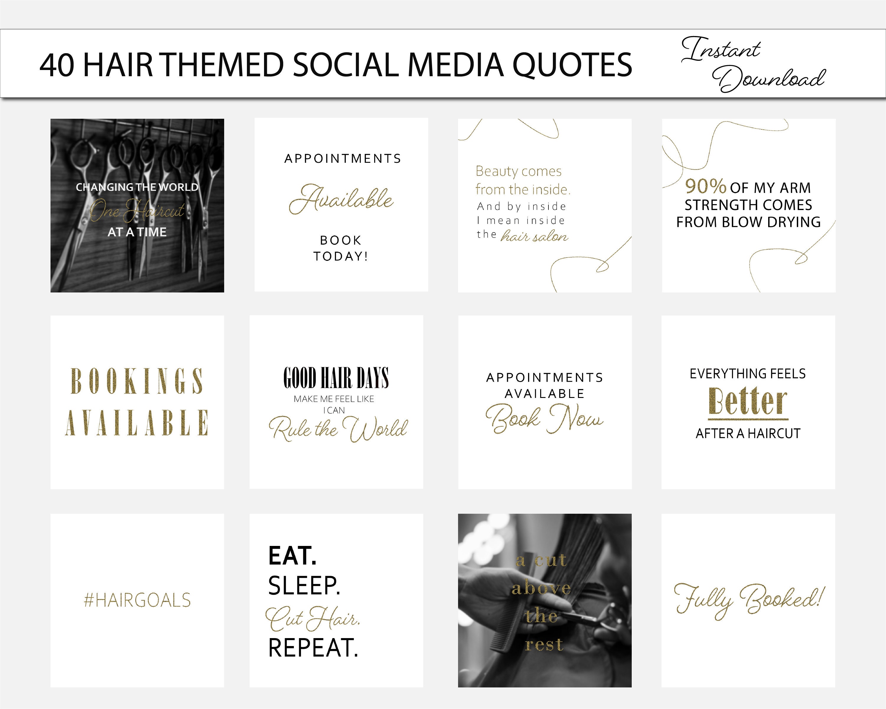 40 Ready to Use Hair Instagram Quotes. Hair Salon Social Media Posts ...