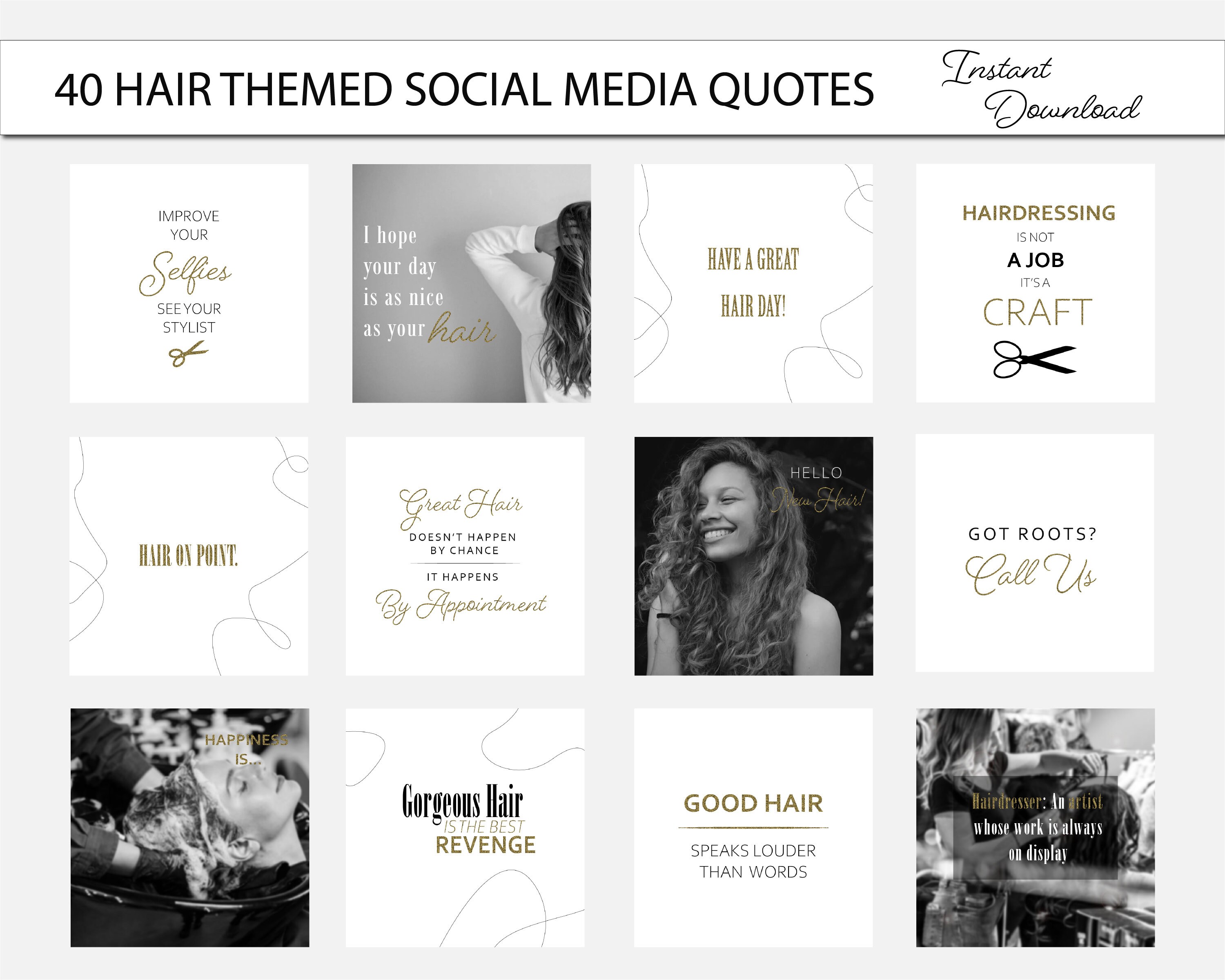 40 Ready to Use Hair Instagram Quotes. Hair Salon Social Media Posts ...