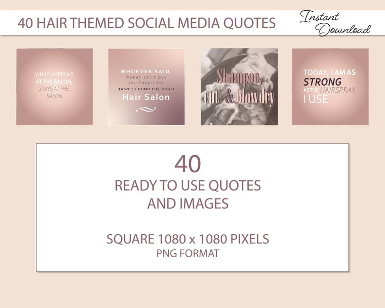 75 Hair Salon Instagram Quotes & Highlight Cover Bundle. Hair Stylist ...