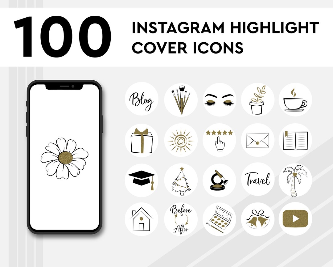 100 Instagram Cover Icon Bundle. Everyday Influencer Insta - Etsy