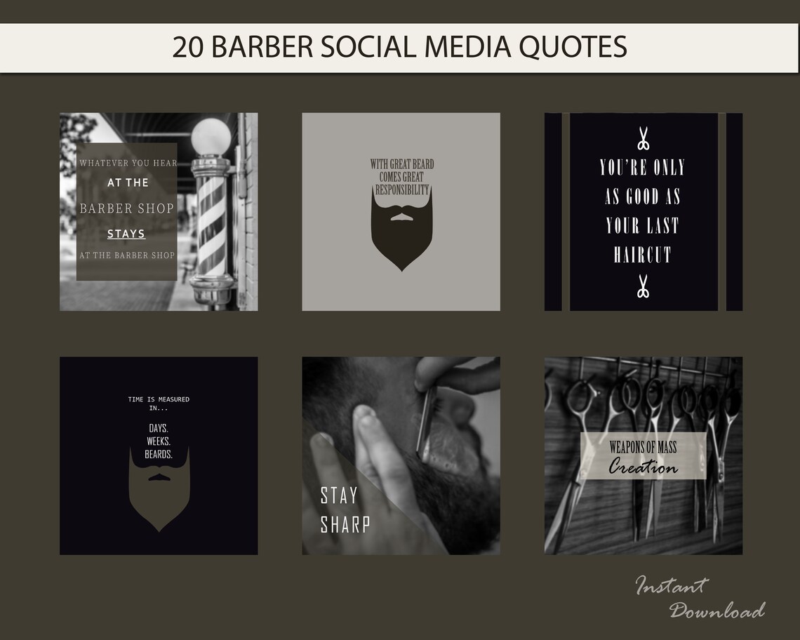 20 Ready to Use Barber Instagram Posts. Barber Shop Instagram Quotes ...