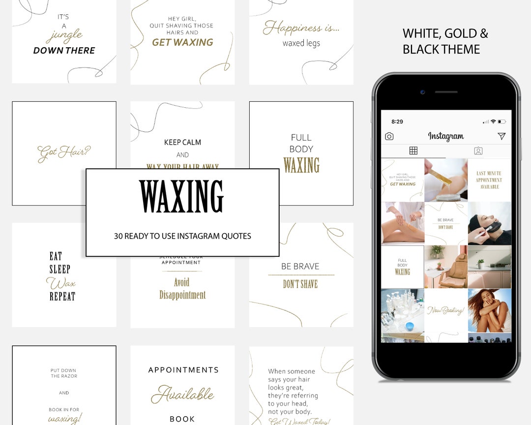 Waxing Salon Instagram Quotes – 30 Ready-to-use Posts (digital Download ...
