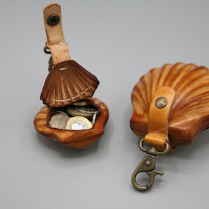 El Camino Shell Coin Purse,leather Purse,leather Pouch,handmade Moulded ...