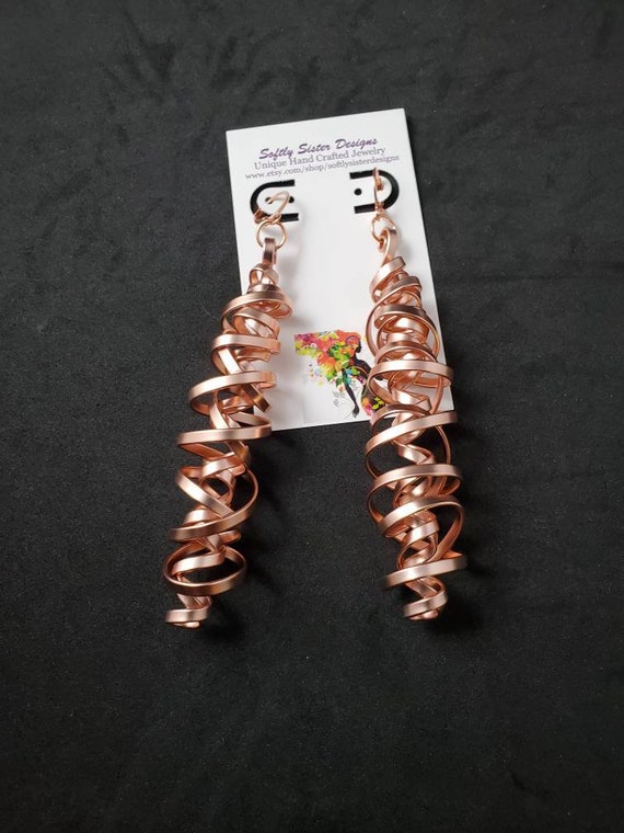 Wire Earrings Wire Wrapped Earrings Aluminum Wire Earrings Dangle Earrings Wire Art Abstract Art