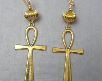 Beautiful Ankh Symbol Dangle Earrings. | Etsy