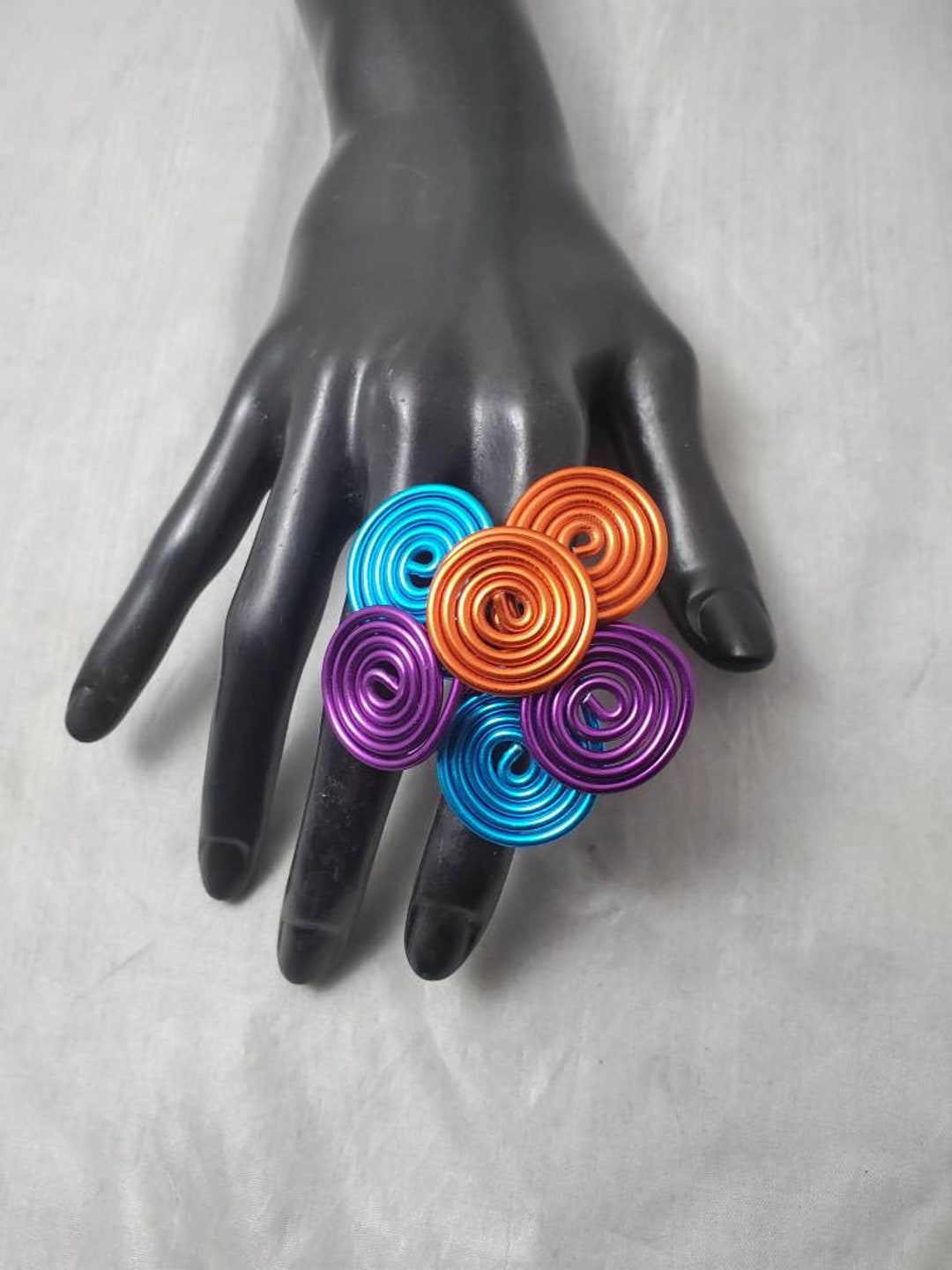 Oversized Ring, Wire Wrapped Ring, Wire Ring, Extra Large Ring, Big ...