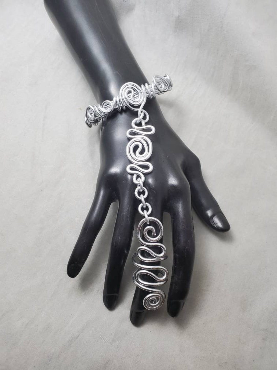 Wire Harness Bracelet, Wire Wrapped Handpiece, Wire Bracelet, Cuff ...