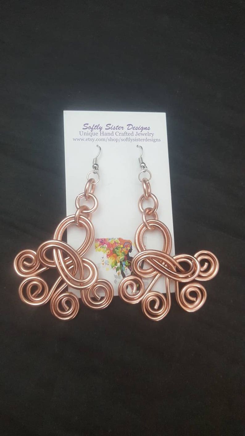 Custom Colors Wire Earrings, Wire Wrapped Earrings, Aluminum Wire ...