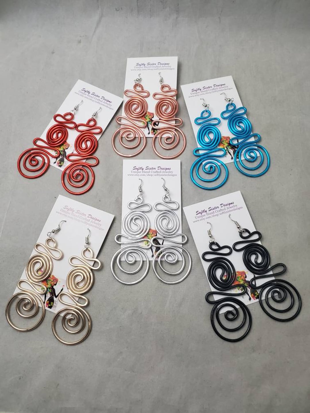 Aluminum Wire Earrings, Wire Earrings, Earrings, Abstract Wire Earrings ...