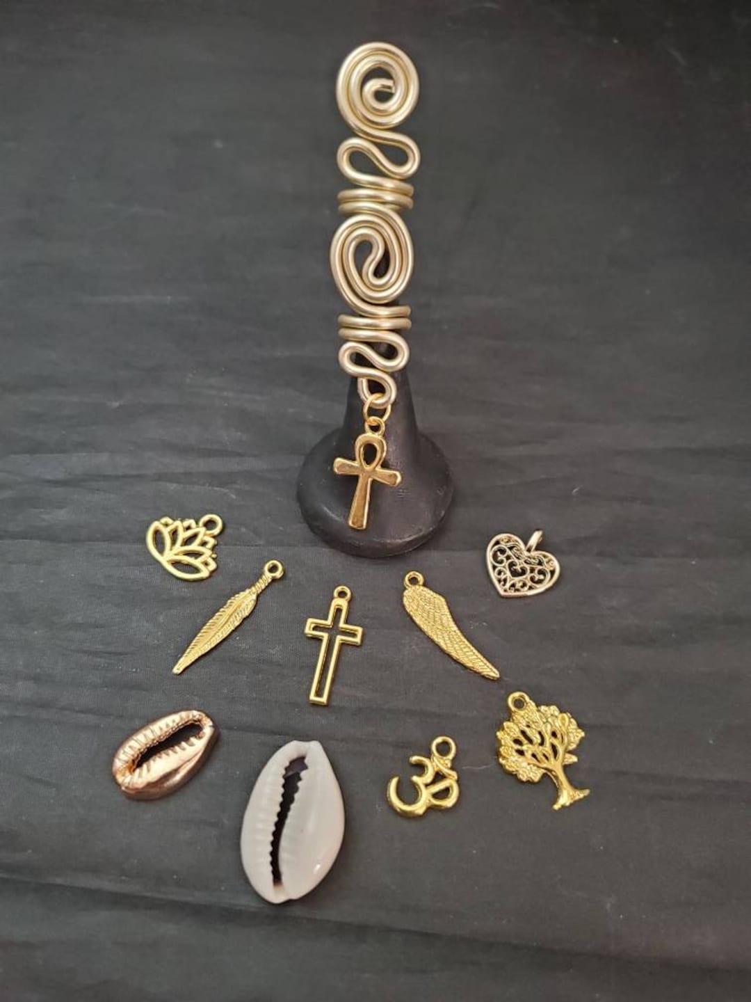 Choose Your Charm Gold, Loc Jewelry, Hair Jewelry, Dreadlock Cuff ...