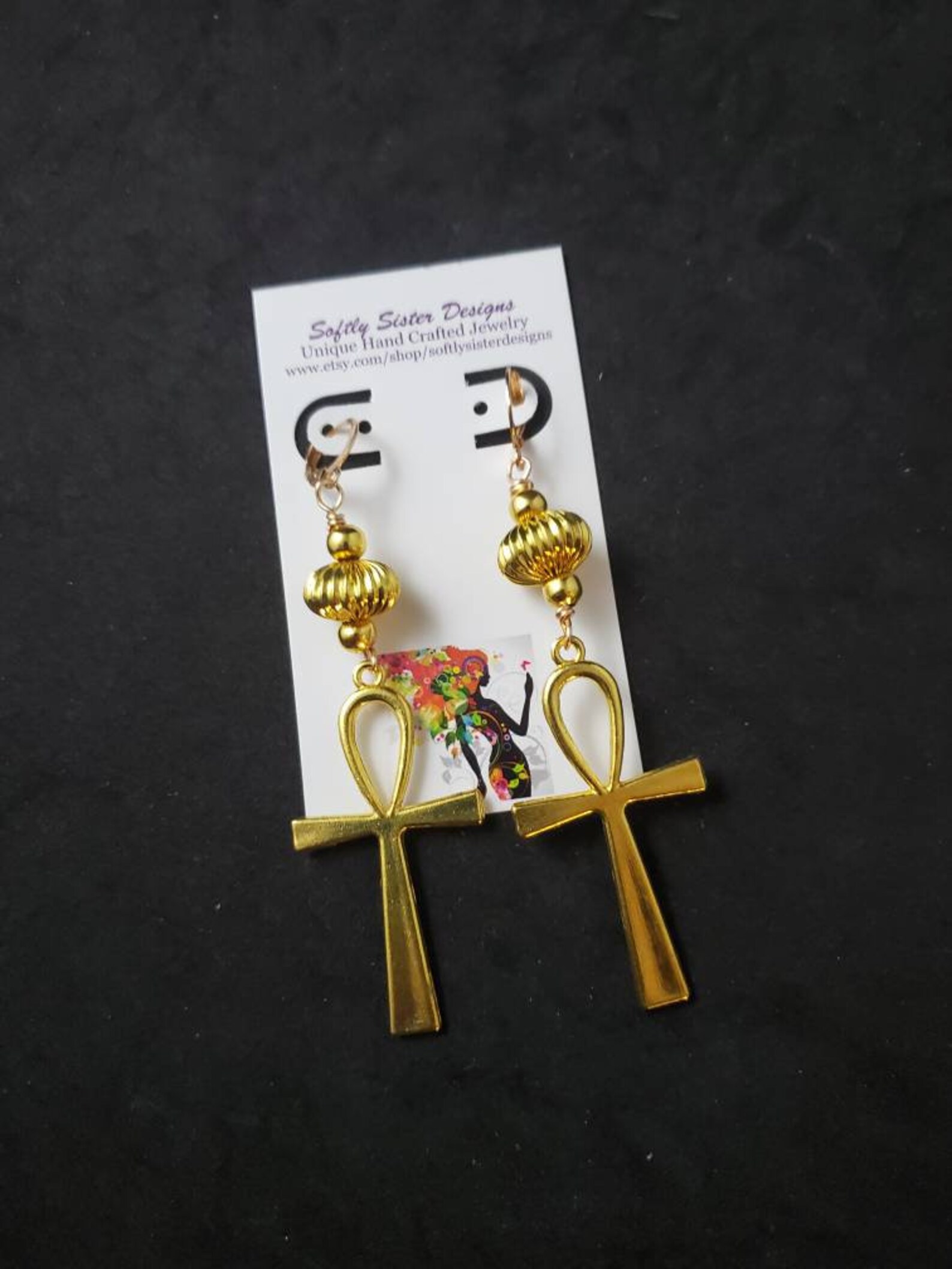 Beautiful Ankh Symbol Dangle Earrings. - Etsy