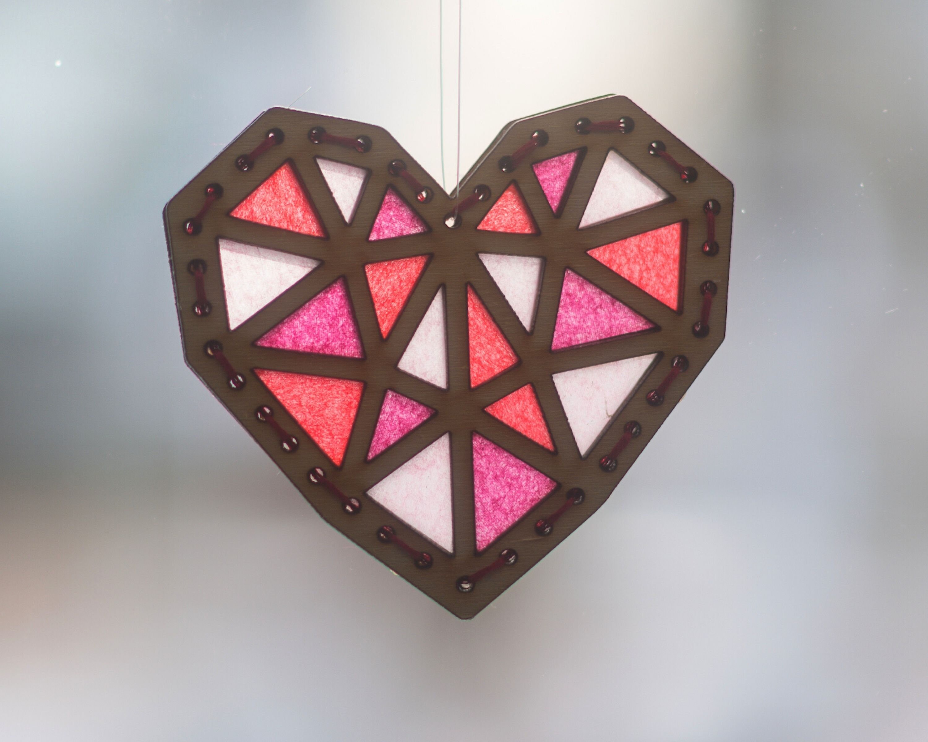 Geometric Heart Premium Sun Catcher DIY Craft Kit | Etsy