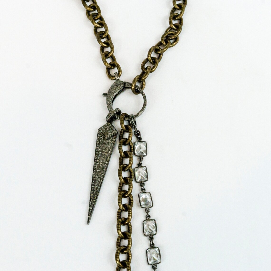 Pave Diamond Spike Necklace Diamond Spike Pave Diamond | Etsy