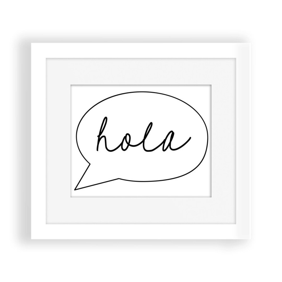 Teen Room Art / Hola / Printable Wall Decor / Printable Signs / Dorm ...