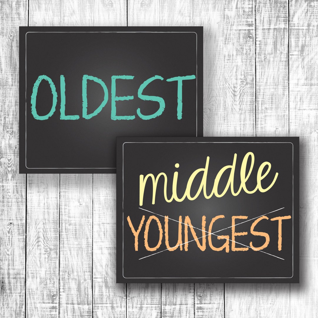 Printable Pregnancy Announcement Signs - Oldest, Middle, Youngest ...