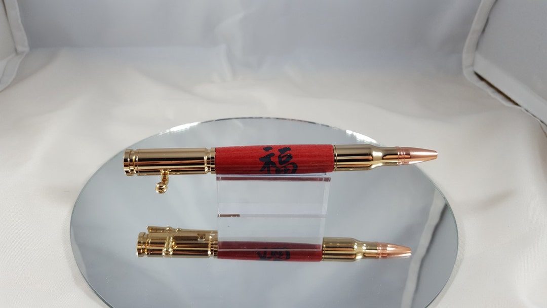 Bolt Action Chinese Good Luck Symbol/ Gold Pen - Etsy