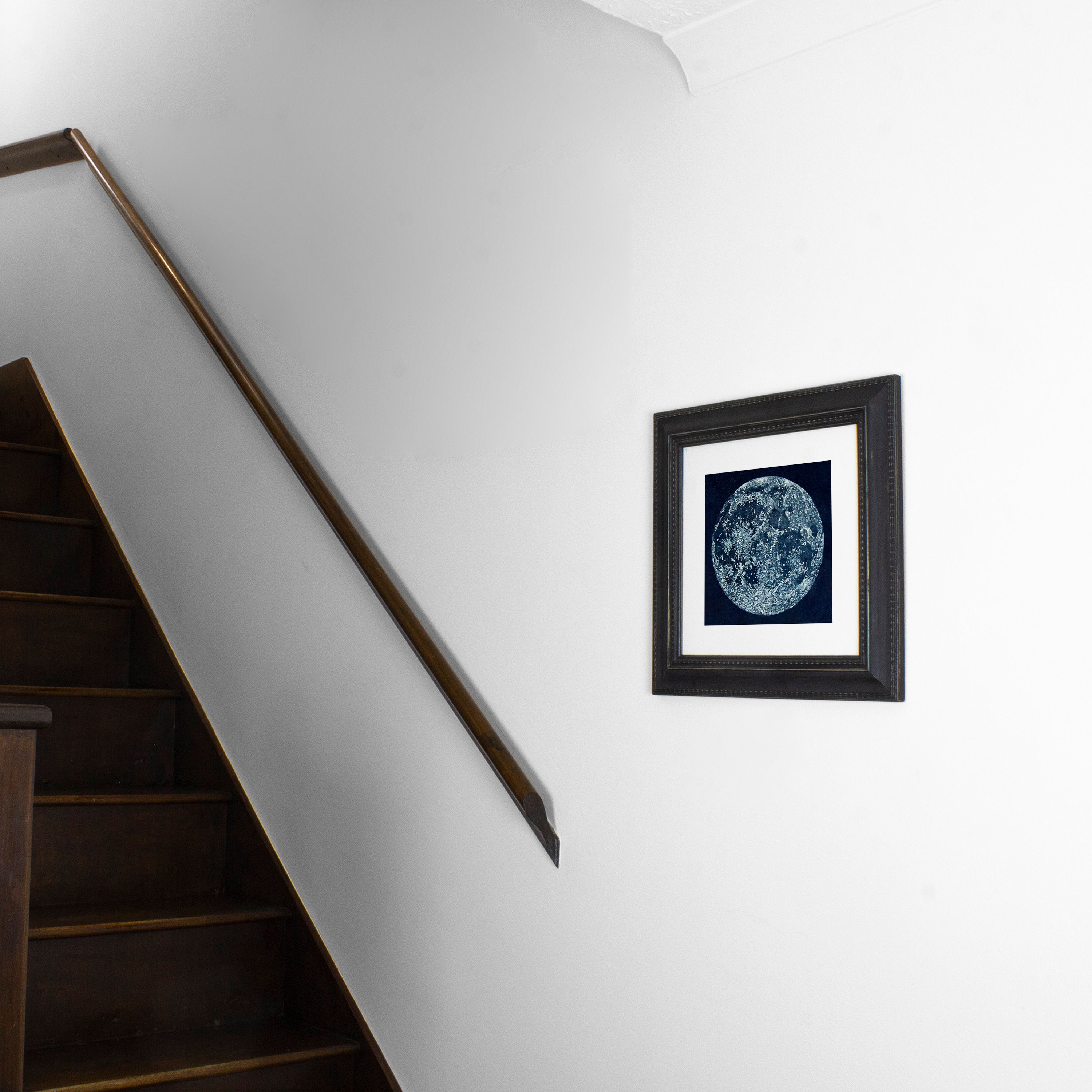 Blue Moon Etching Print, Full Moon Wall Decor - Etsy