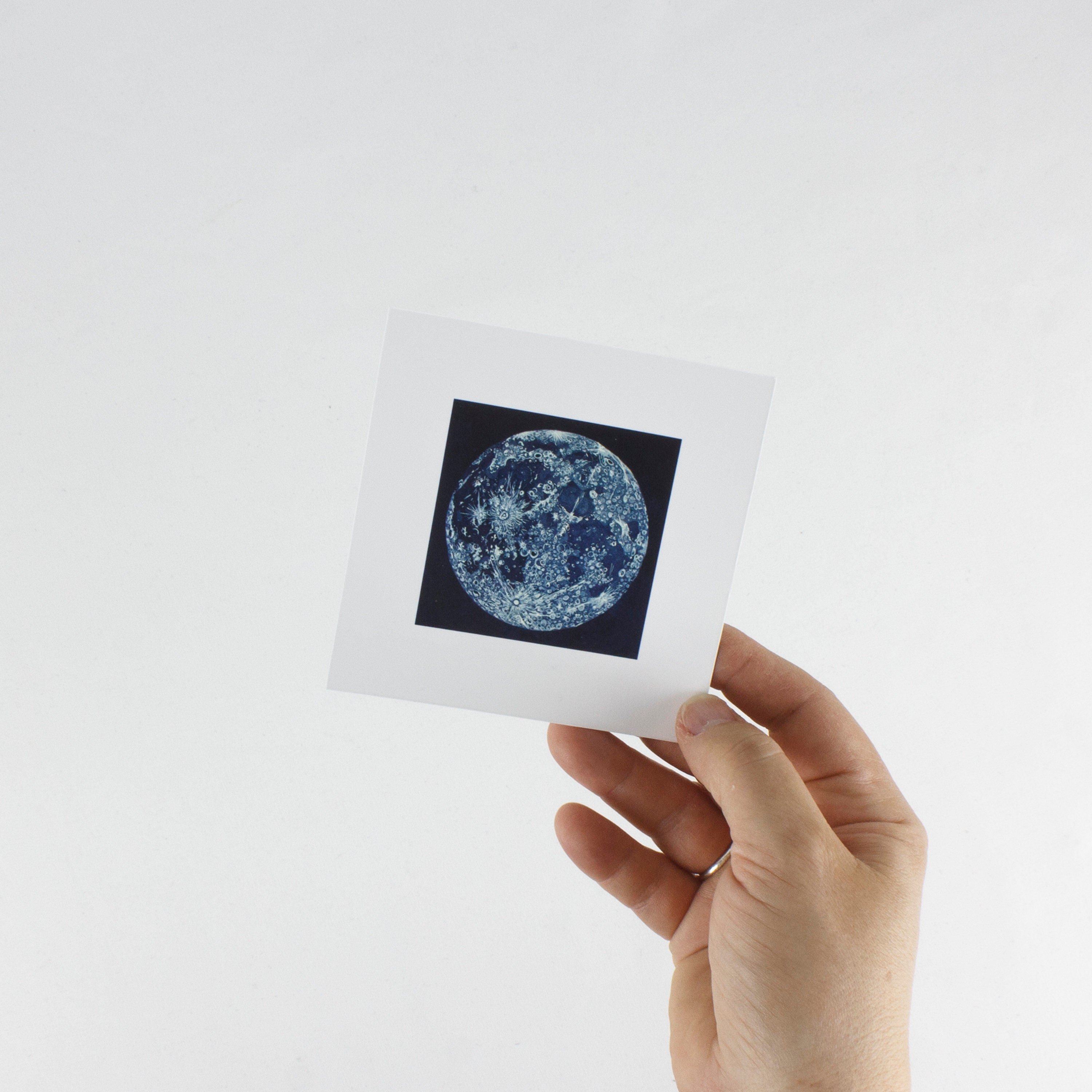 Blue Moon Etching Print, Full Moon Wall Decor - Etsy