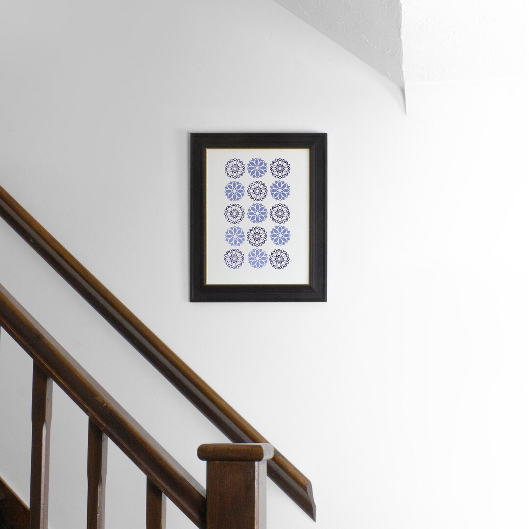 Geometric Flower Pattern, Original Wall Art Decor - Etsy