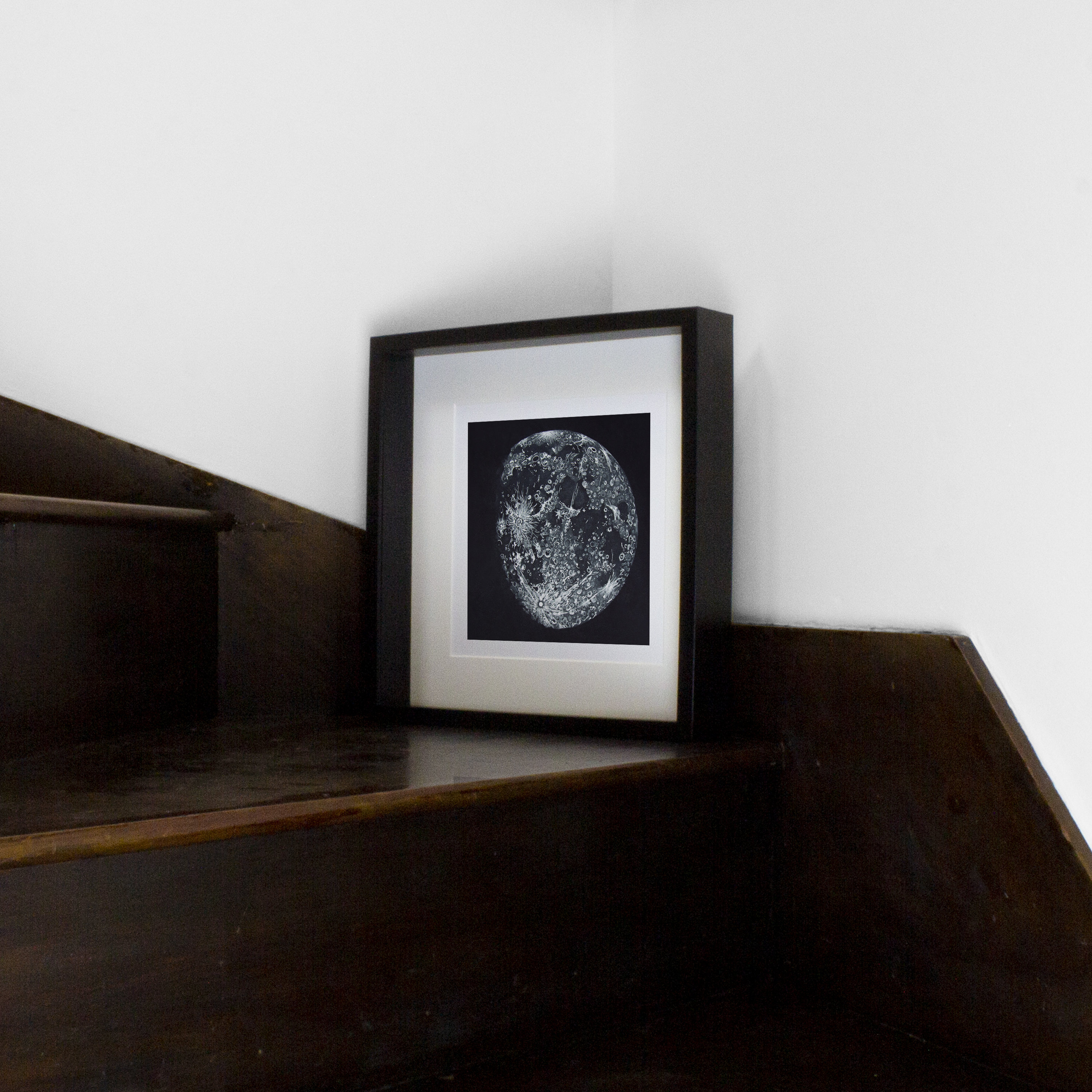 Black Moon Wall Art Gibbous Moon Etching Print - Etsy