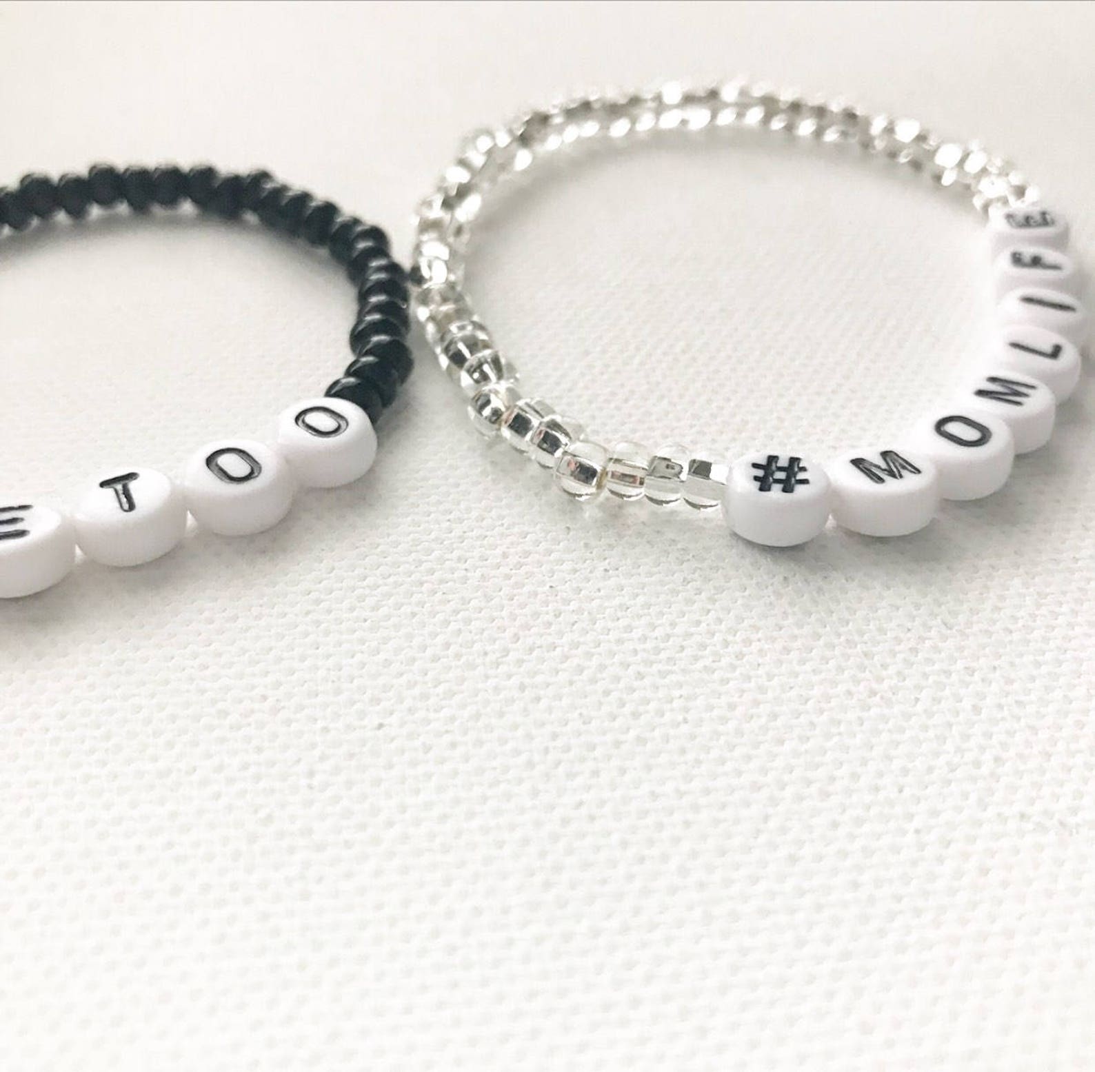 Hashtag Bracelet Custom Letter Bead Bracelets Word Beaded Bracelet ...