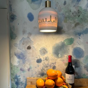 Handmade Porcelain Pendant Light- 6" Handthrown Unique Ceramic Pendant ...