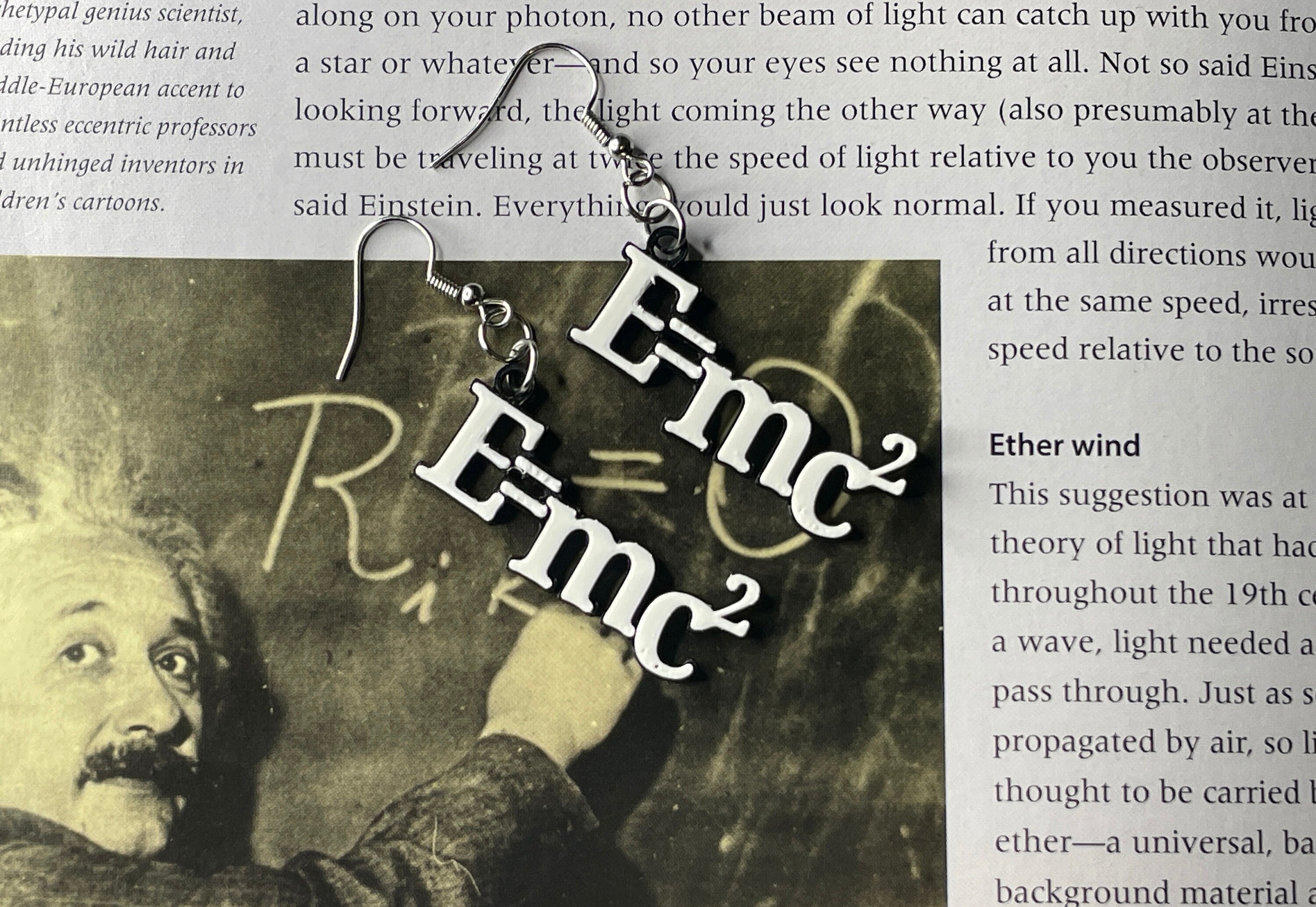 E=mc2 Einstein Equation Physics STEM Earrings or Keychain | 3D Printed ...