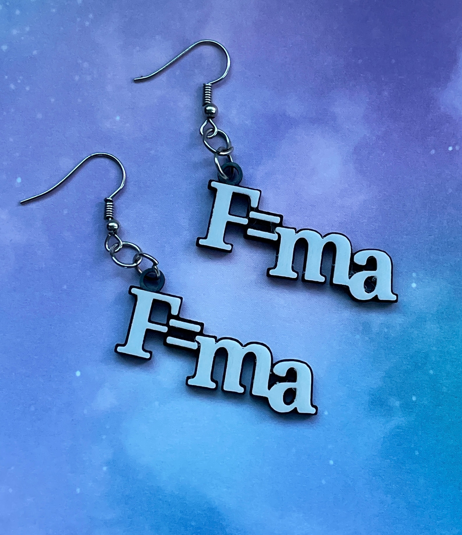 F=ma Physics STEM Earrings or Keychain | 3D Printed - Etsy