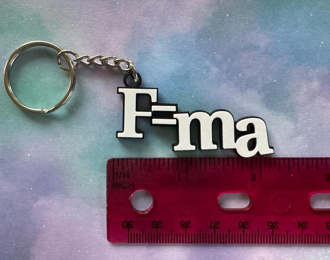 F=ma Physics STEM Earrings or Keychain | 3D Printed - Etsy