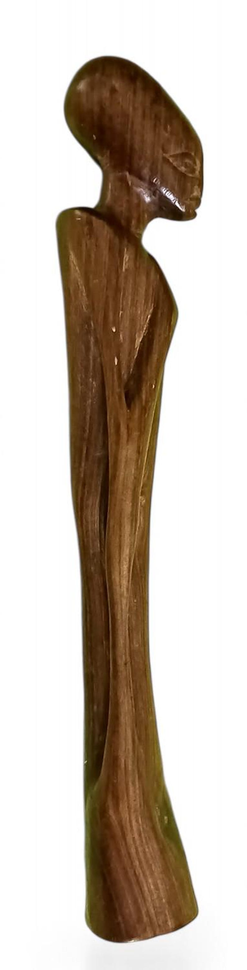 East AFRICA Tribal Art Iroko Wood Hand Carved Statue ~ Elongated Form ...