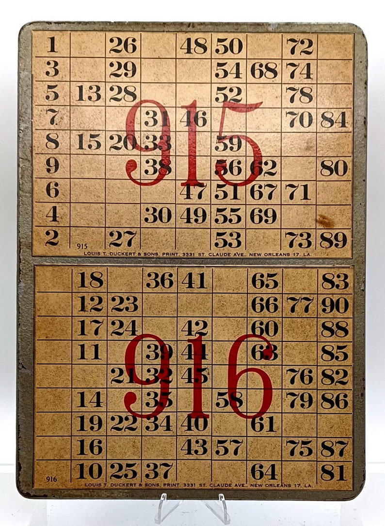 Rare NEW ORLEANS, LOUISIANA Gambling Parlor Casino Double Keno Card ...