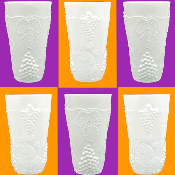 Indiana Milk Glass Panel Grape - Etsy