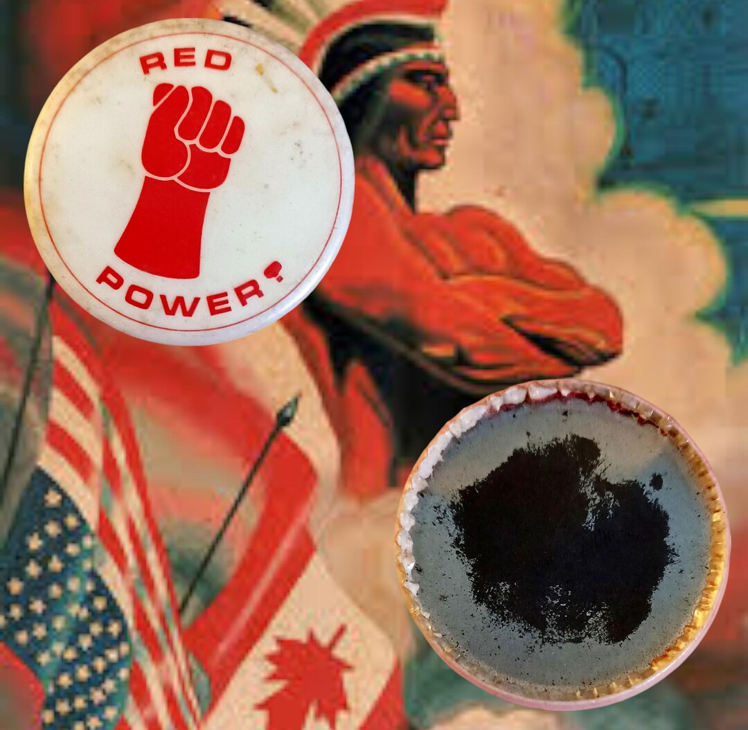 RED POWER Button Iconic Raised Fist Symbol 1960s-70s Native American ...