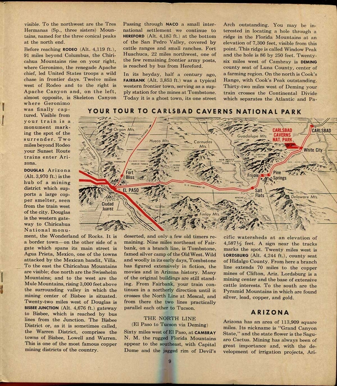 1946 SOUTHERN PACIFIC RAILROAD Sunset Route Maps & Guide New Orleans ...