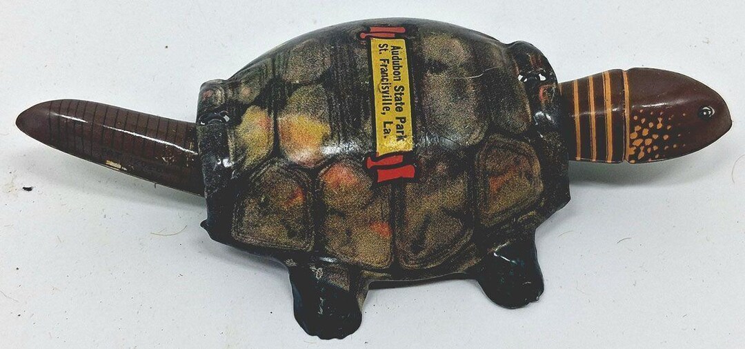 Vintage TIN TOY TURTLE St. Francisville, Louisiana Audubon State Park ...