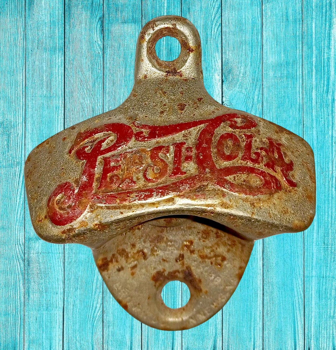 PEPSI COLA ADVERTISING Cast Iron Wall Mounted Soft Drink Soda Bottle ...