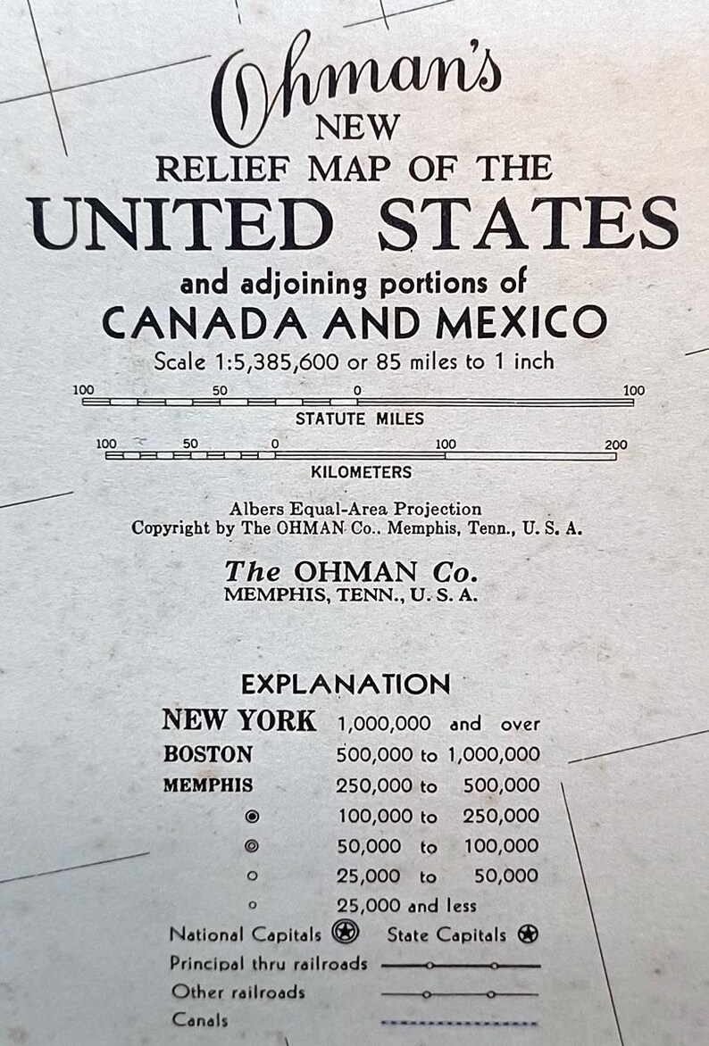 1942 COCA-COLA Advertising OHMAN'S U.S. Map Compliments of Coca-cola ...