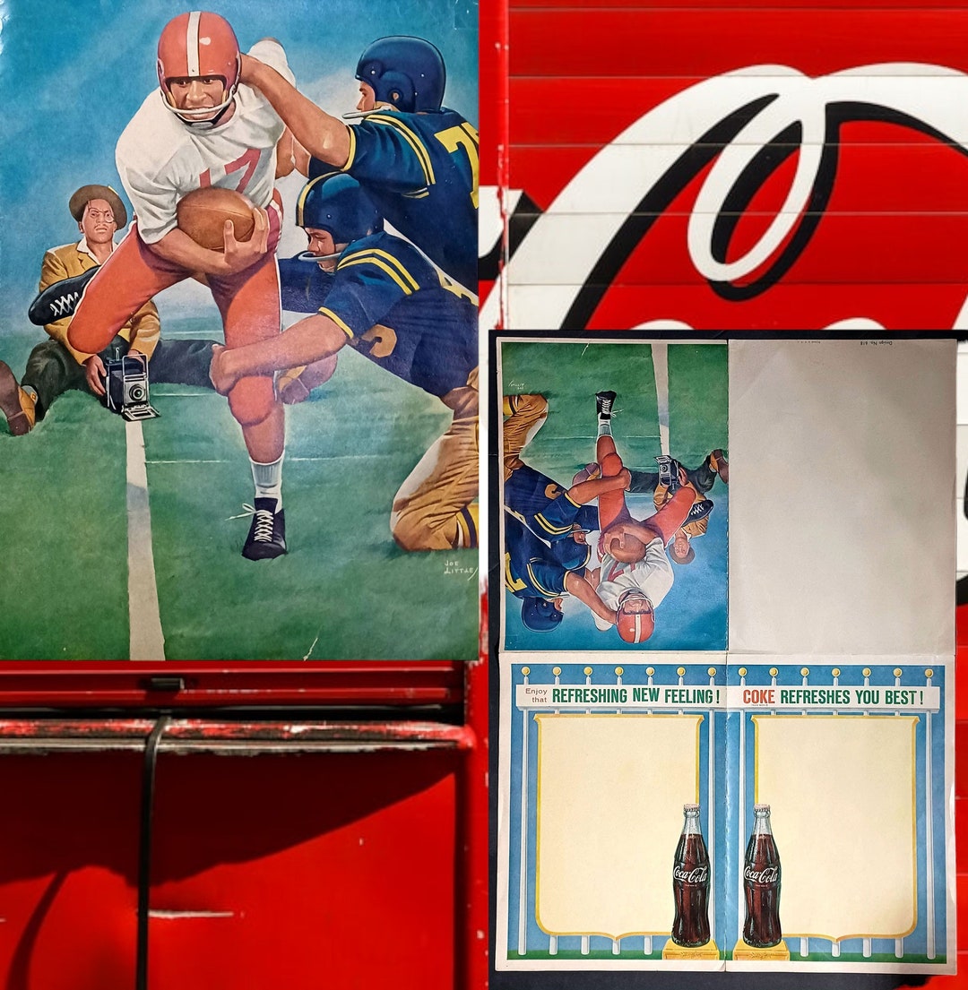 Unused 1950s COCA-COLA FOOTBALL College or High School Sports Theme ...