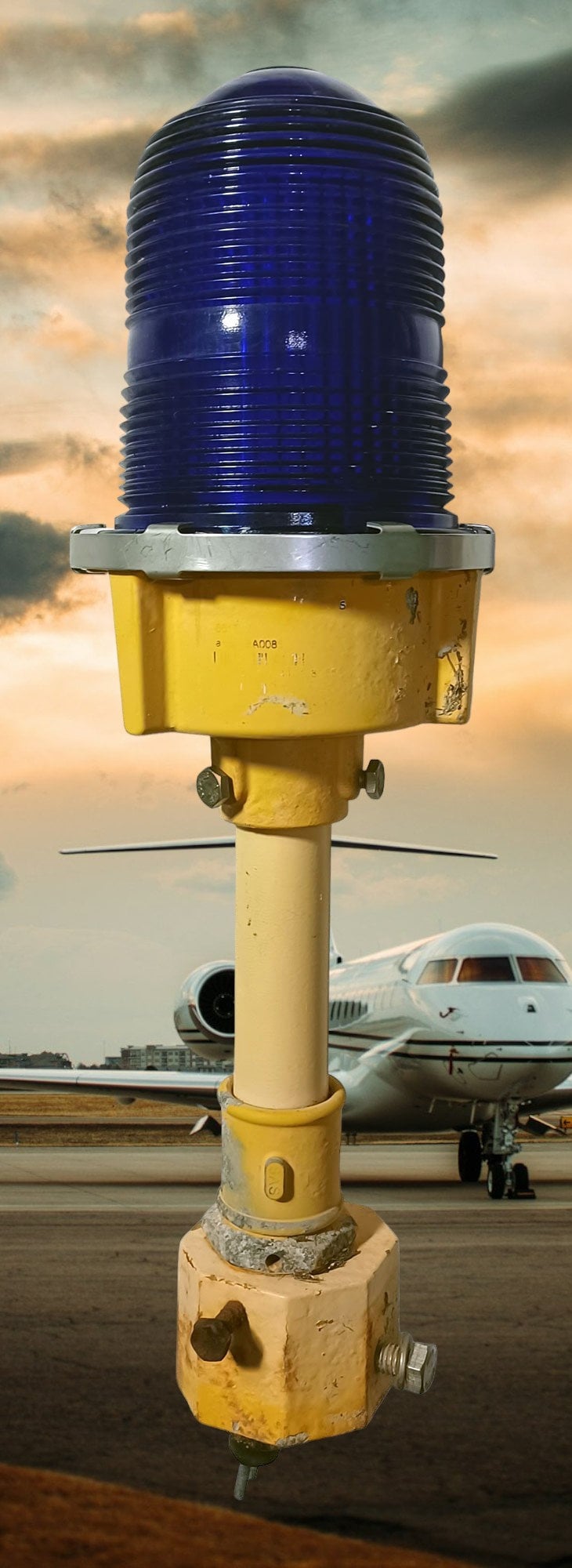 Vintage AIRPORT Runway BLUE LIGHT Airfield Airplane Landing Strip ...