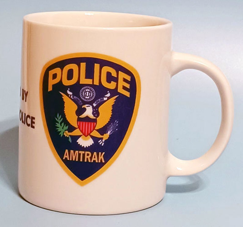 One Authentic AMTRAK RAILROAD POLICE Ceramic Coffee Mug Depicts ...