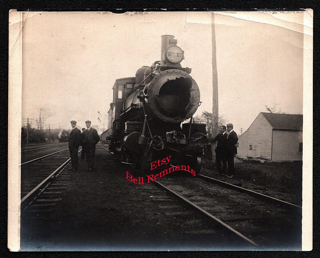 MAINE CENTRAL RAILROAD Antique Photograph Steam Locomotive #12 Boiler ...