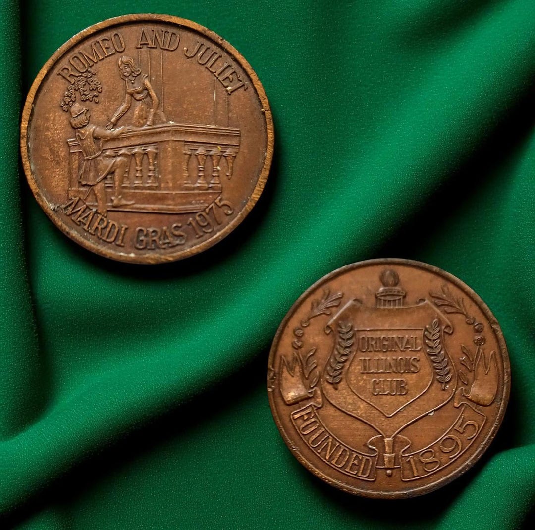 ORIGINAL ILLINOIS CLUB 1975 New Orleans, Louisiana Mardi Gras Bronze ...